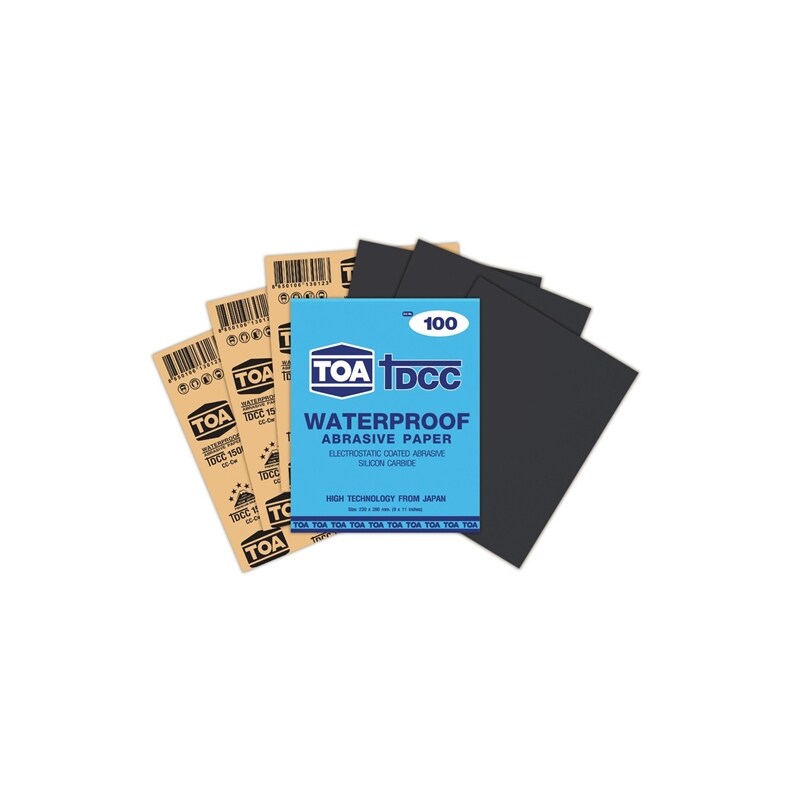 TOA กระดาษทรายน้ำ เบอร์#100 (แพ็คละ 60 แผ่น) | OfficeMate