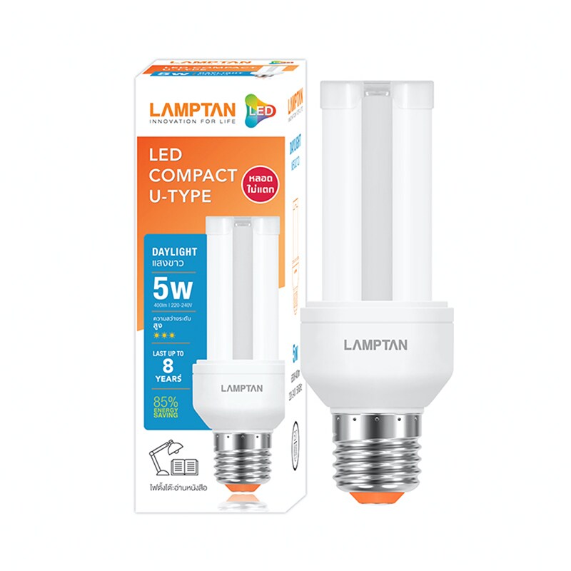 หลอดไฟ LED 5 วัตต์ Daylight LAMPTAN รุ่น U TYPE E27 | OfficeMate