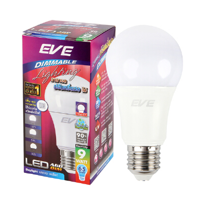 EVE LIGHTING หลอดไฟ LED 9 วัตต์ Daylight รุ่น DIMMABLE A60 E27 | OfficeMate