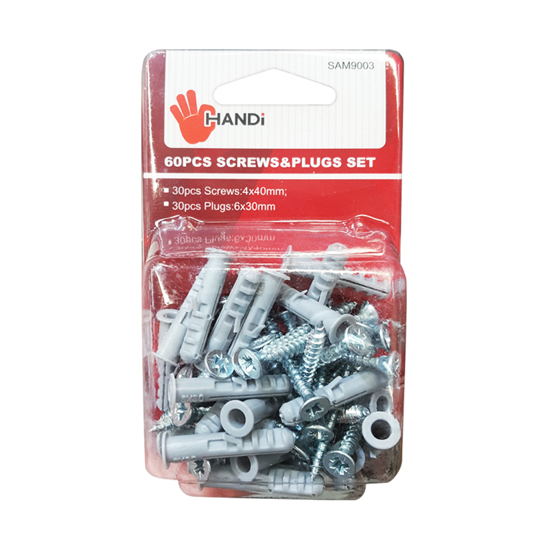 ชุดสกรูและพุ๊กพลาสติก HANDI รุ่น SAM9003 (แพ็ค 60 ตัว) | OfficeMate