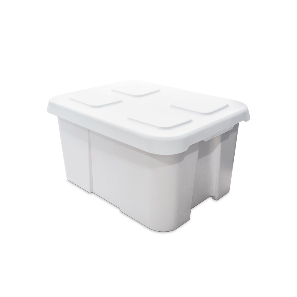 3020M White Plastic Container with Lid 52 lit. | OfficeMate