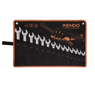 KENDO 15246 ชุดประแจแหวนข้างปากตาย 14 ตัวชุด 6-7-8-9-10-11-12-13-14-15 ...