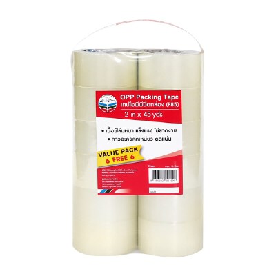 OPP Tape Eco LOUIS P85 Size 48 mm. x 45 yard (Pack 12 Pcs.) Clear ...