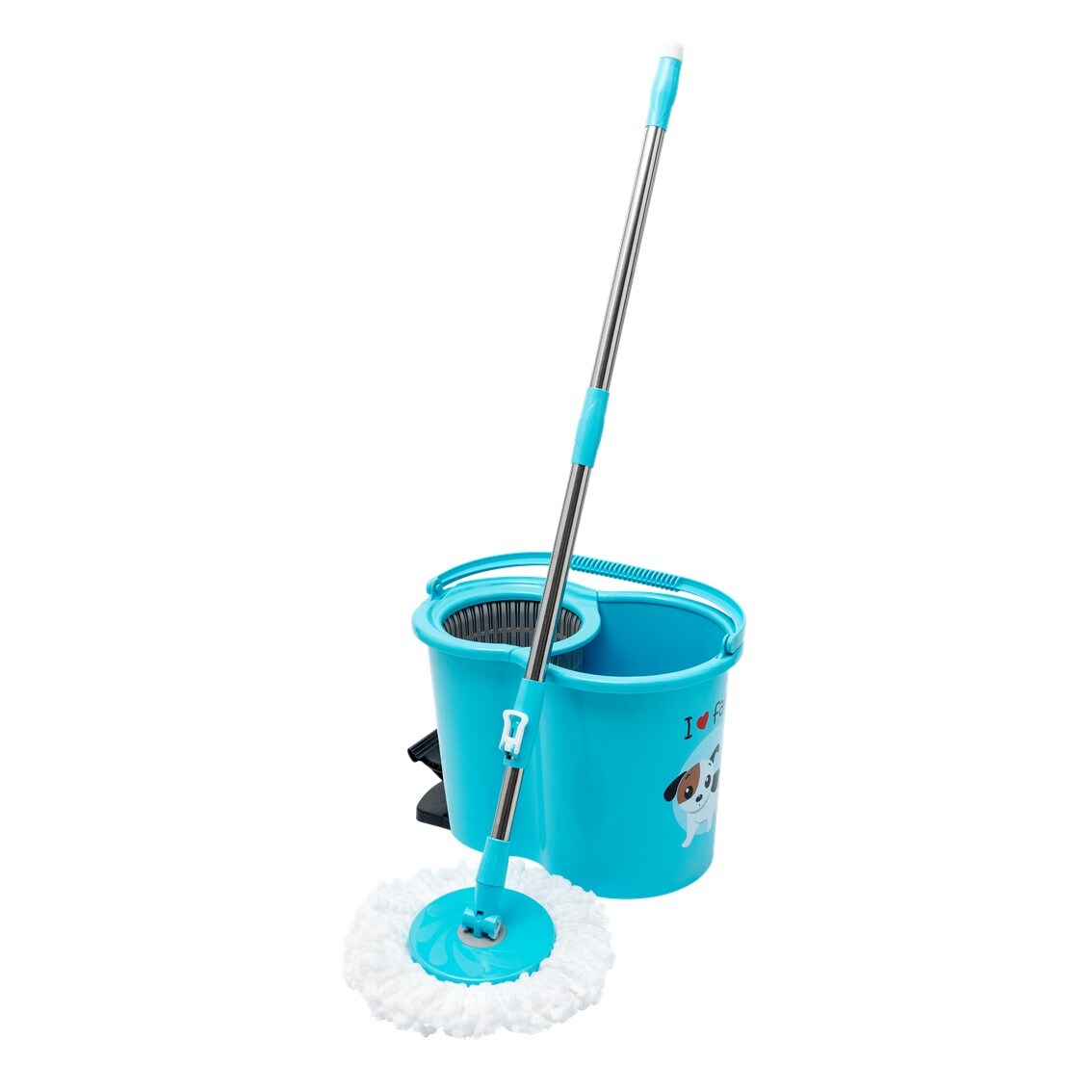 FAMILY HYBRID MOP ลายหมาถังสีฟ้า ถังปั่นสแตนเลส ทนทาน แ | OfficeMate