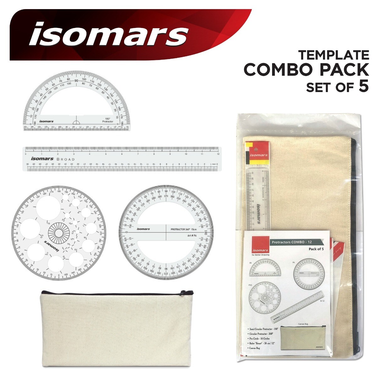 ชุดรวมเขียนแบบ 5 ชิ้น ISOMARS | OfficeMate