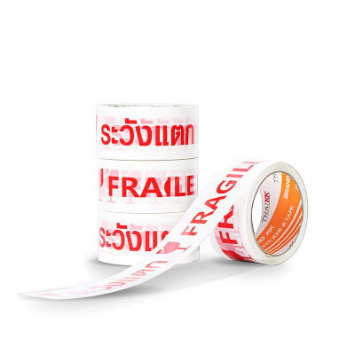 THAI KK เทป OPP ระวังแตก พื้นขาว 48มม.x50หลา 6 ม้วน | OfficeMate