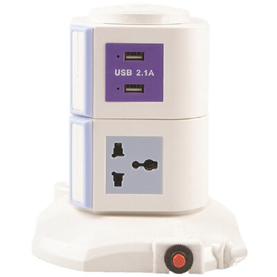 ปลั๊กคอนโด 7ช่อง+USB2.1A ไอปลั๊ก IP-207U BLUE | OfficeMate