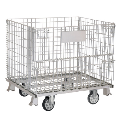 Mobile Foldable Wire Container L1020xW815xH930 mm. - 2 Swivel & 2 Fixed ...