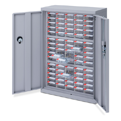 CD75D ตู้ใส่กล่องอะไหล่ ประตูบานเปิด พร้อมกล่องอะไหล่ PS 75 ช่อง | OfficeMate