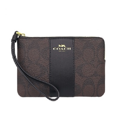 กระเป๋าคล้องมือ ไซส์ S 1 ซิป Coach รุ่น F58035 สีน้ำตาลเข้ม (Brown ...