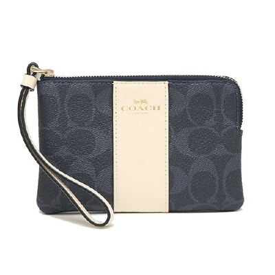 กระเป๋าคล้องมือ ไซส์ S Coach F58035 Corner Zip Wristlet In Signature ...