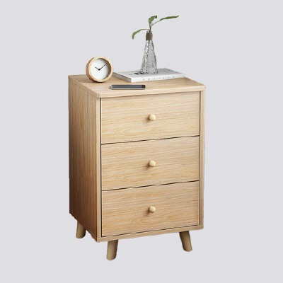 ตู้ข้างเตียงไม้ 3 ชั้น 3 ลิ้นชัก สี เมเปิ้ล HomeHuk PB Side Table with ...
