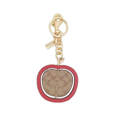 พวงกุญแจ COACH C7097 SPINNING APPLE BAG CHARM IN SIGNATURE CANVAS ...