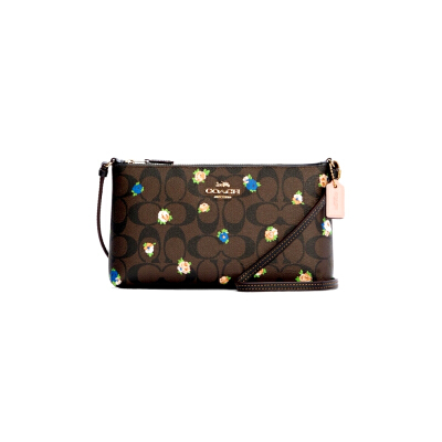 กระเป๋าสะพายข้าง COACH C7425ZIP TOP CROSSBODY IN SIGNATURE CANVAS WITH ...