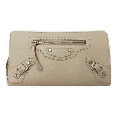 กระเป๋าสตางค์ BALENCIAGA ZIP AROUND LONG WALLET (BEIGE) | OfficeMate