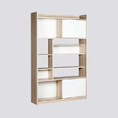 ชั้นวางของไม้ ตู้โชว์ 7 ชั้น 12 ช่อง สีขาวเมเปิ้ล HomeHuk PB Display ...