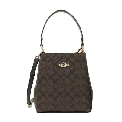COACH 2312 SMALL TOWN BUCKET BAG IN SIGNATURE CANVAS (IM/Brow/Black ...