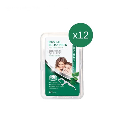 ไหมขัดฟันพร้อมด้ามจับ Dentiste (Mint) 40 pcs.(Pack 12) | OfficeMate