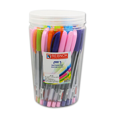ปากกาลูกลื่น REBNOK F1 สีหวาน 0.5mm BL 50ด้าม | OfficeMate