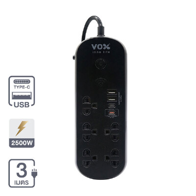 VOX Power Strip 5 Socket 1 Switch 2 USB 2 Type-c 20W F5ST3-NON2-5141 ...