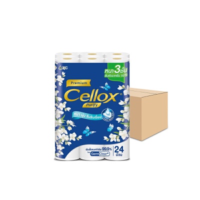 Cellox Purify Premium Toilet Tissue 3 ply 24 roll [ยกลัง] | OfficeMate