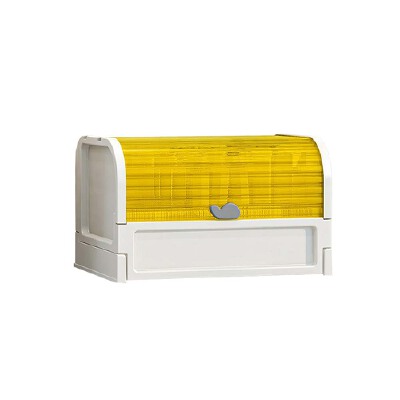 HomeHuk PP Foldable Storage Box with Up Sliding Door Yellow | OfficeMate