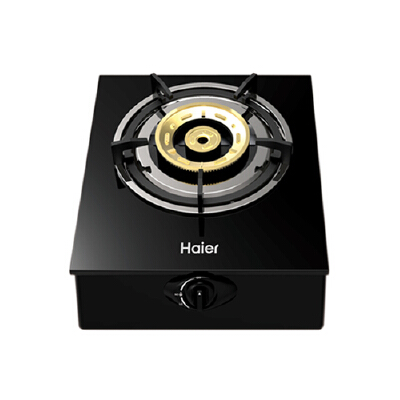 HAIER Gas stove with 1 brass burner, model HGH-TB351 Black | OfficeMate