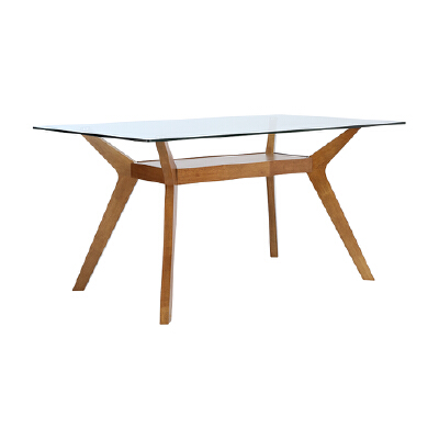 INDEX LIVING MALL GLASS DINING TABLE 150 CM. WALNUT EZIO | OfficeMate