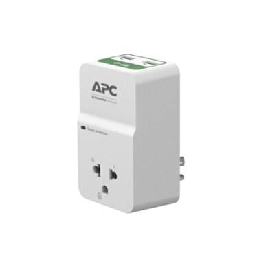 Home/Office SurgeArrest APC 1 Outlet with 2Port 2.4A USB Charger 230V ...