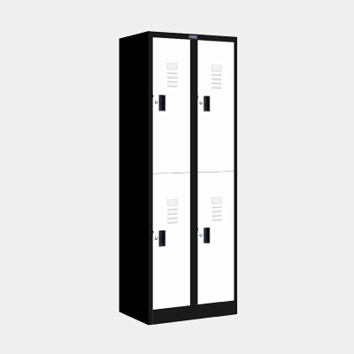 ICONIC 4 doors Locker (Black Edition) MLK-D22 Black-White | OfficeMate