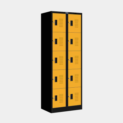 ICONIC 10 door locker (Black Edition) MLK-D55 Black-Yellow | OfficeMate