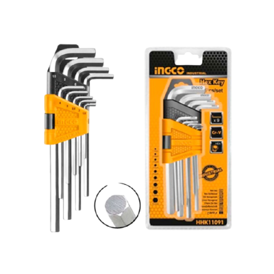 INGCO Hex Key Wrench Set Model HHK11091, 1.5-10mm (Set of 9 Pieces ...