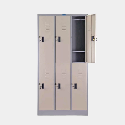 ICONIC 6 doors locker MLK-6 เทาสลับ 3 ฟุต | OfficeMate