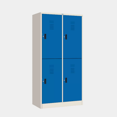 ICONIC 4 doors locker MLK-H4 ขาว-น้ำเงิน 3 ฟุต | OfficeMate
