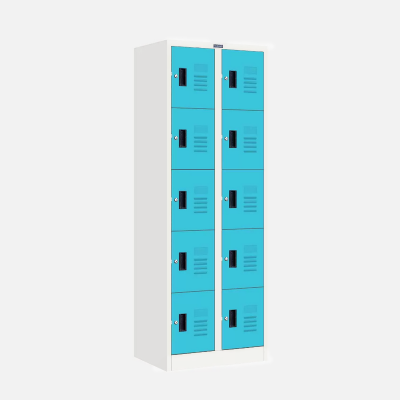 ICONIC 10 doors locker MLK-D55 White-Blue | OfficeMate