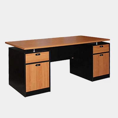 โต๊ะทํางานผู้บริหาร ลิ้นชักล็อครหัส ขนาด 1.6 ม. ไอคอนิค WS-DK02 สีเชอร์รี่-ดำ | OfficeMate