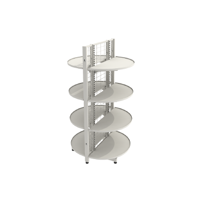 Double-Sided Wire Panel with Curved Shelves - Max Load 30 kg. / Shelf ...
