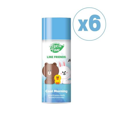 FRESH TIME สเปรย์ปรับอากาศ ไลน์เฟรนด์ กลิ่นคูล มอร์นิ่ง 450 มล. (แพ็ค 6 ...