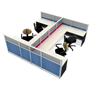 MO-TECH ชุด work system 4 ที่นั่ง Top ตรง แผงครึ่งกระจกขัดลาย MT-WS024 ...