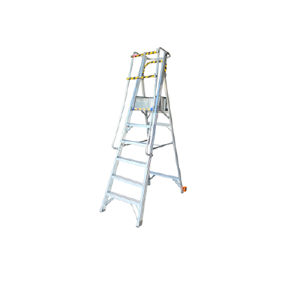 INTERTHAI BY BARCO Aluminum Platform Ladder with Wheels, 6 Steps ...