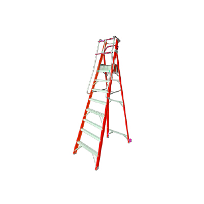 INTERTHAI BY BARCO Fiberglass Platform Ladder 8 Step with wheels ...