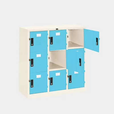 ICONIC 9 doors short locker LK-T9 White-Blue | OfficeMate