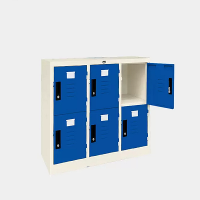 ICONIC 6 doors short locker LK-T6 ขาว-น้ำเงิน | OfficeMate