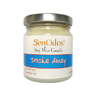 เทียนหอมไขถั่วเหลือง เทียนหอมอโรม่า SenOdos เทียนหอมกลิ่น Smoke Away Soy Candle 190g | OfficeMate