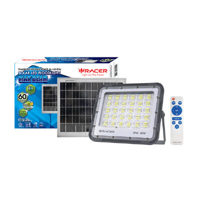 RACER Solar Floodlight LED 60W DL MAX BEAM60W/65K Black | OfficeMate
