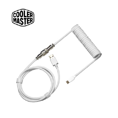 COOLER MASTER USB-A ถึง USB Type-C Coiled Cable Thunderstorm White ...