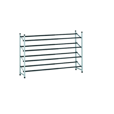 Mainstays 4 Tier Extendable Shoe Rack Black | OfficeMate