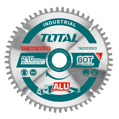 TOTAL ใบเลื่อยวงเดือน 8.1/4 นิ้ว 60 ฟัน ตัดอลูมิเนียม รุ่น TAC233523 ...