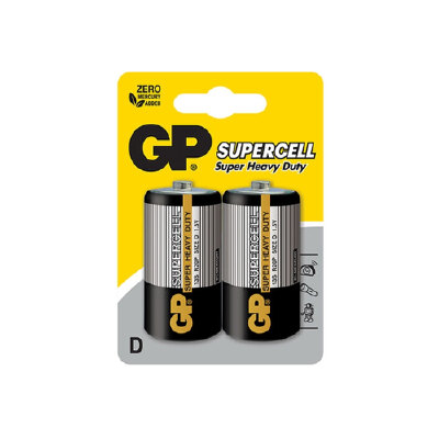 GP BATTERY ถ่านคาร์บอน Carbon Zinc Supercell รุ่น D x 2 (2 ก้อน ...