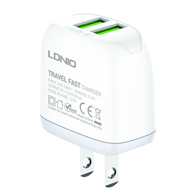 LDNIO อะแดปเตอร์ชาร์จ USB 2 ช่อง กำลังไฟรวม 12W รุ่น A2219 สีขาว ...